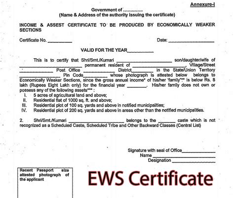 EWS Certificate 2024 How To Apply Eligibility Benefits Documents