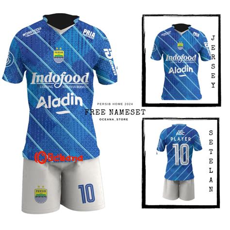 Jual JERSEY PERSIB HOME 2023 2024 PREMIUM GRATIS NAMA DAN NOMOR
