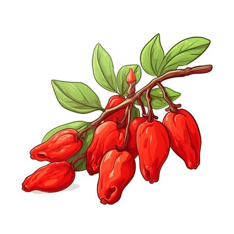 Premium Ai Image Goji Berry D Cartoon Illustraton On White