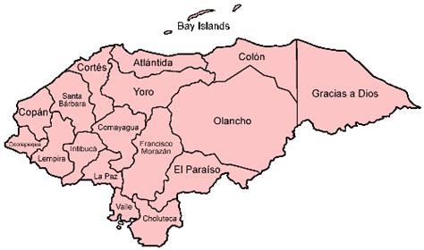 Mapa De Honduras Con Departamentos Y Capitales Imagui