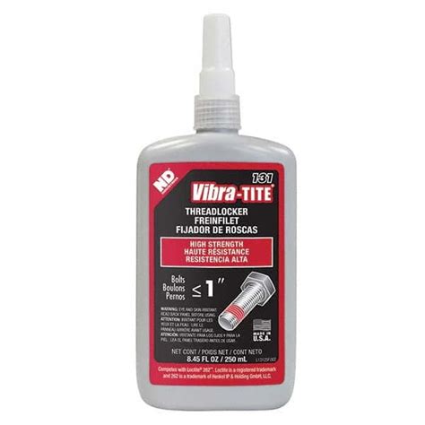 Vibra Tite Threadlocker Red Liquid Ml Bottle Msc Direct