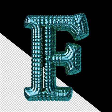 Símbolo feito de esferas turquesa letra f PSD Premium