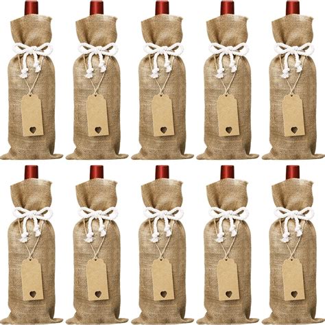 Bolsas De Vino De Yute 14 X 5 8 Pulgadas Bolsas De Vino Reutilizables