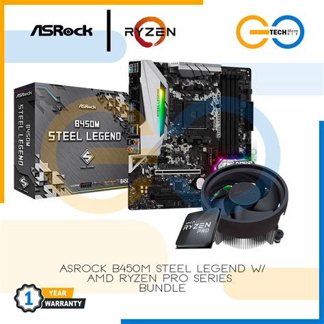 AMD Ryzen 3 Pro 4350G Processor W Asrock B450M Steel Legend