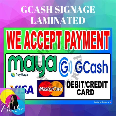 Gcash Maya Signage Laminated Paybills Load Small Business Sari Sari