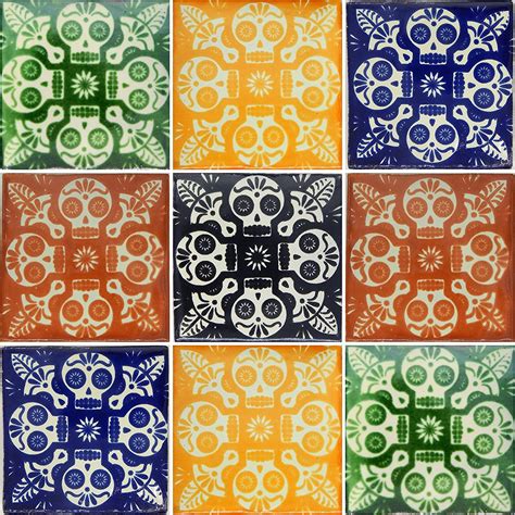 Amazon Color Y Tradici N Mexican Tiles X Day Of The Dead