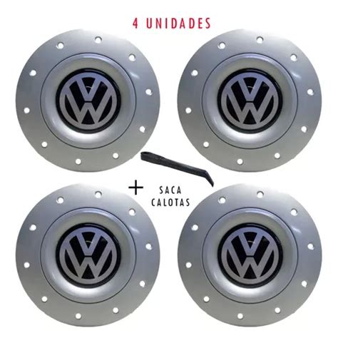 Jogo Calota Prata Linha Vw Roda Ferro Aro 15 Amarok Eurovan
