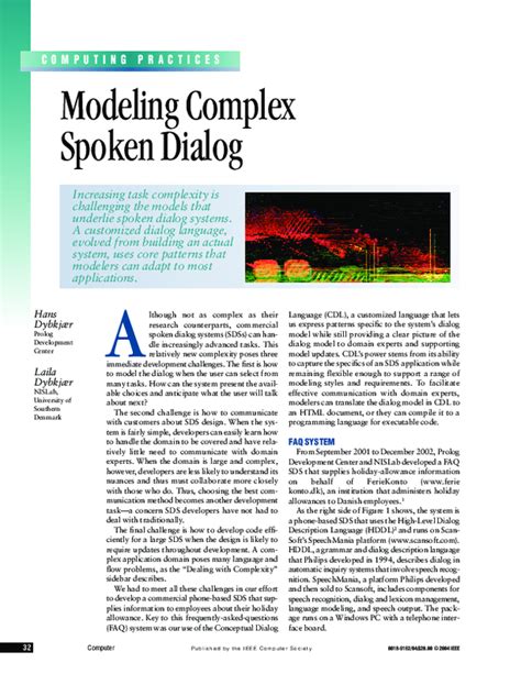 pdf modeling complex spoken dialog faq system hans dybkjær