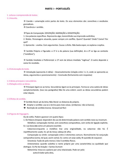 Português Resumo de pontos cobrados em concursos públicos sendo