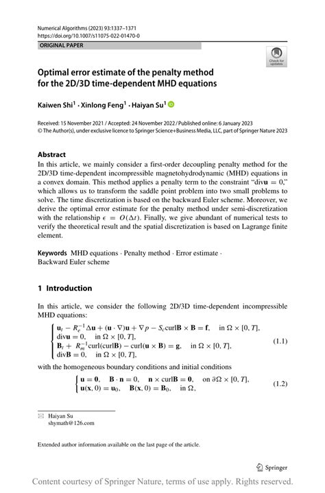 optimal error estimate of the penalty method for the 2d 3d time dependent mhd equations