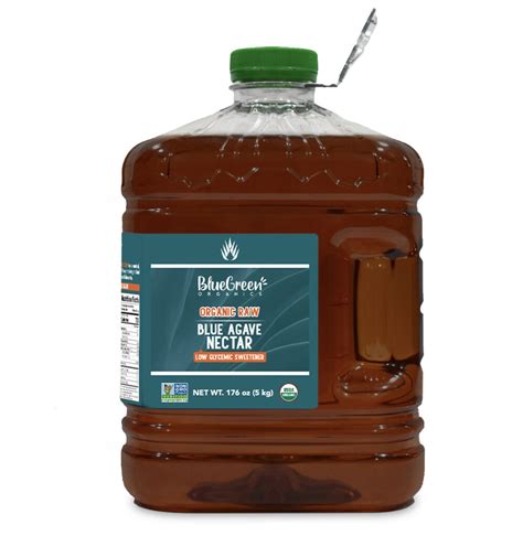 Organic Raw Blue Agave Nectar 2 Pack 176 Oz Each Bottle Blue Green