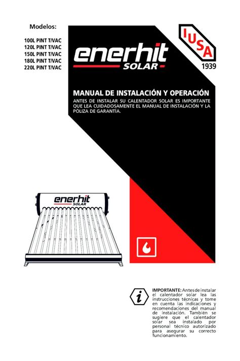 PDF MANUAL DE INSTALACIÓN Y OPERACIÓN MANUAL DE INSTALACIÓN Y