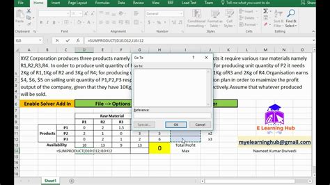 Solving LPP Using MS Excel Solver Tutorial YouTube