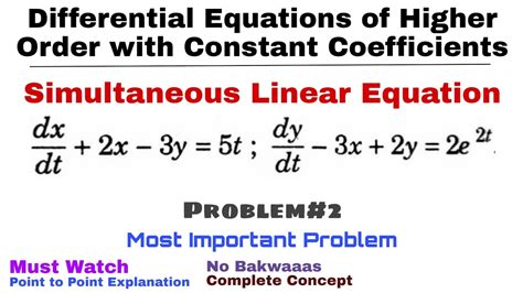 29 simultaneous linear equations concept and problem 2 differential equations of higher