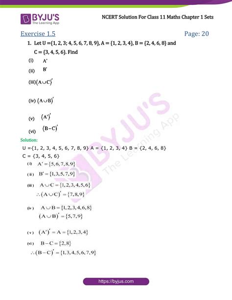 ncert solutions class 11 maths chapter 1 sets ex 1 5 updated for cbse 2019