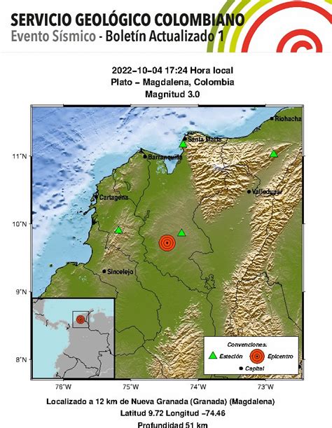 Servicio Geológico on Twitter SismosColombiaSGC Evento Sísmico