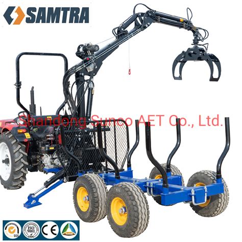 Samtra CE Approved 3ton Load Capacity ATV Log Wood Timber Trailer With