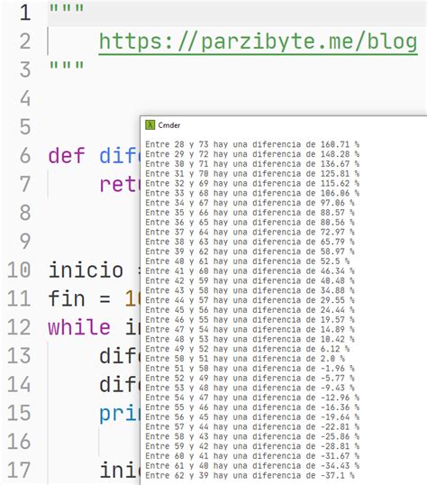 Python Diferencia De Valores En Porcentaje Parzibyte S Blog