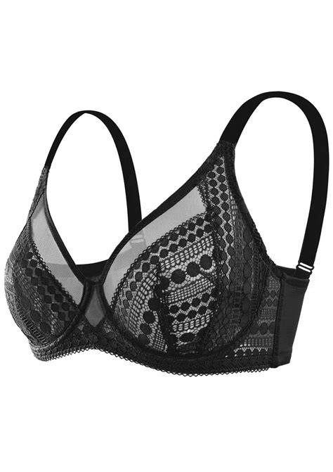 Polka Dot Sexy Black Lace Underwire Bra Set Hsia