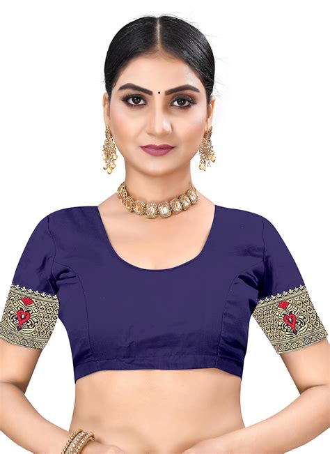 Shop Woven Work Navy Blue Color Banarasi Silk Saree Festive Wear Online