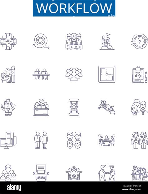 Workflow Line Icons Signs Set Design Collection Of Process Automation