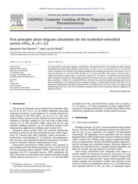 Pdf First Principles Phase Diagram Calculations For The Octahedral