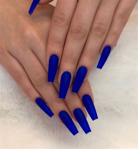 Gorgeous Royal Blue Nail Designs Matte Royal Blue Acrylic Coffin