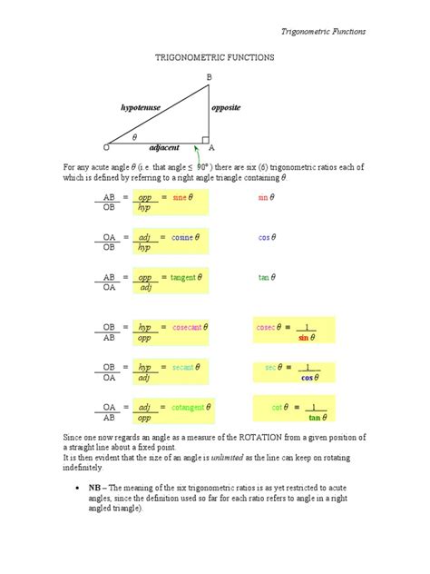 trigonometric functions pdf trigonometric functions sine
