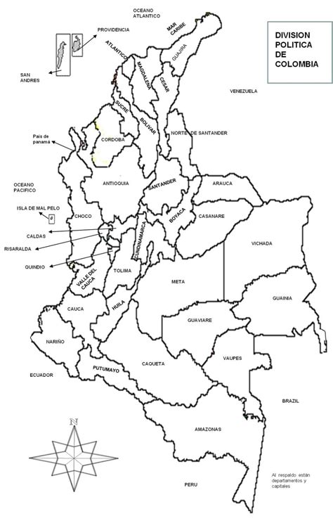 CIENCIAS SOCIALES CROQUIS DEL MAPA POLITICO DE COLOMBIA Mapa De