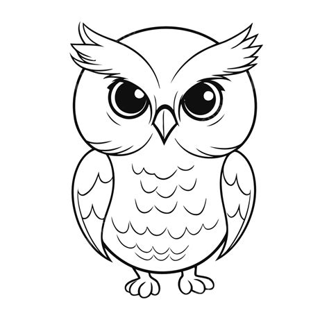 Cute Cute Owl Coloring Pages Printable Outline Sketch Drawing Vector