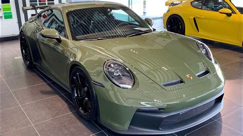 2024 Porsche 911 992 GT3RS Nato Olive W Black Wheels In 1 18 Scale