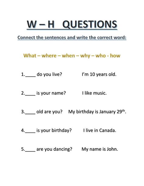 Question Words Ficha Interactiva Y Descargable Puedes Hacer Los