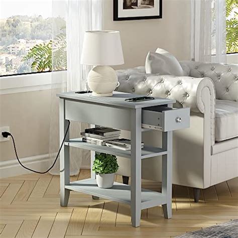 Choochoo Narrow End Table With Charging Station Ubuy India