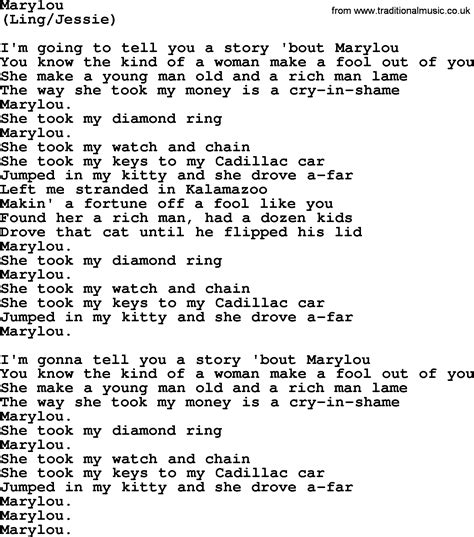 Marylou By The Byrds Lyrics With Pdf