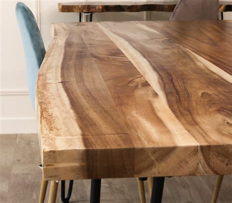 Table Salle à Manger Bois Massif Pied Mikado 240 Cm MELBOURNE Tables à