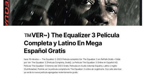 VER The Equalizer 3 Pelicula Completa y Latino En Mega Español Gratis