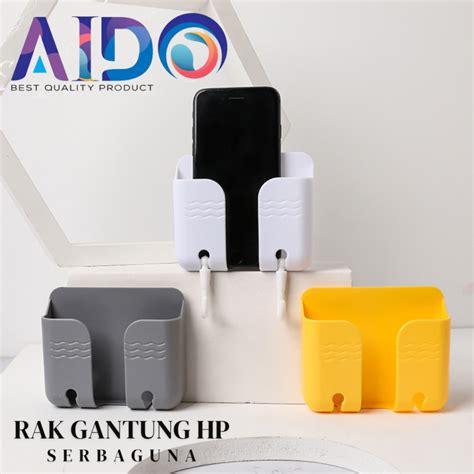 Jual RAK GANTUNG HP CHARGER REMOTE TV AC TEMPEL TEMBOK HOLDER PHONE CAS