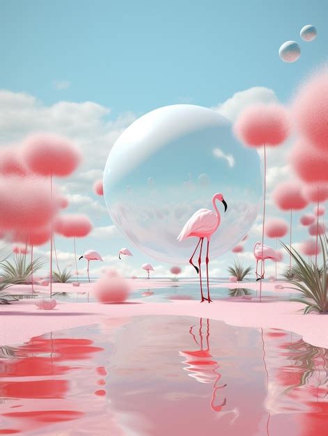 Premium Photo There Is A Pink Flamingo Standing In The Water With A