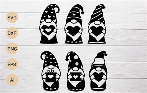 Valentine Gnomes SVG Bundle Cut File Graphic By Artdee2554 Creative