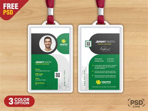 Creative Vertical Office Identity Card PSD PSD Zone