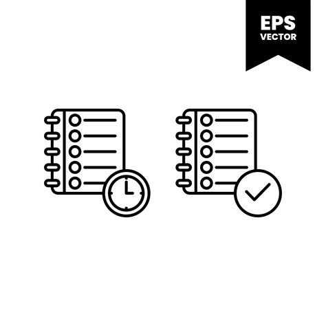 Vector Icon Clipboard Task Line Icon Symbol Vector Illustration
