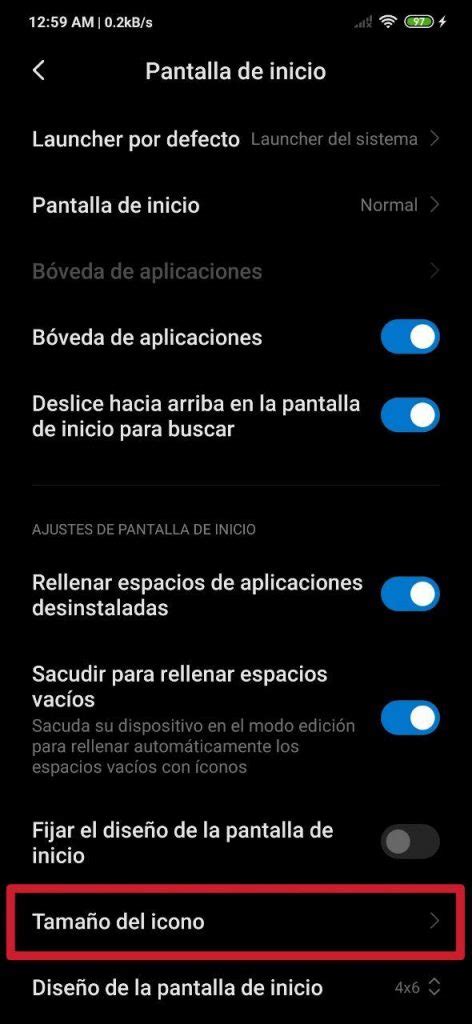 Cómo aumentar o disminuir el tamaño de los iconos en MIUI