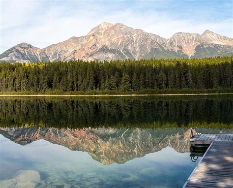 Patricia Lake Lake Reflection Mountain Jasper Canada Park