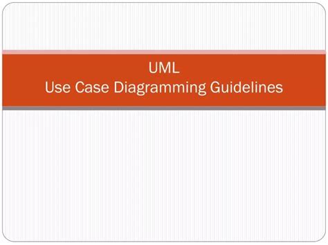 PPT UML Use Case Diagramming Guidelines PowerPoint Presentation Free