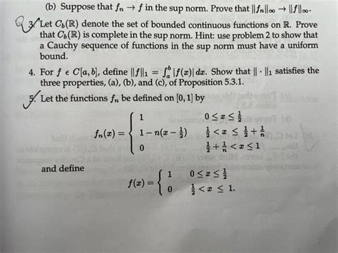 solved a b suppose that fn f in the sup norm prove that
