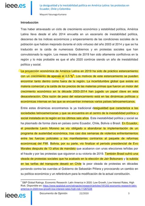 SOLUTION La Desigualdad Y La Inestabilidad Pol Tica En Am Rica Latina