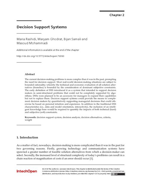 decision support systems pdf cost benefit analysis decision making