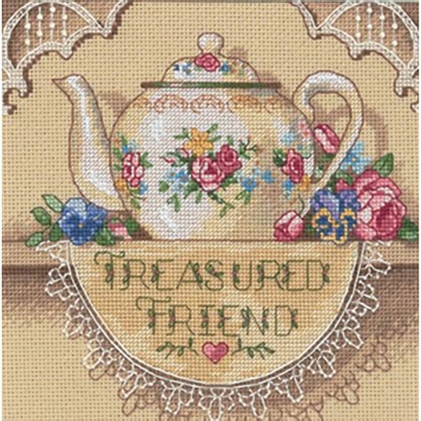 Dimensions Gold Collection Petite Treasured Friend Teapot Counted