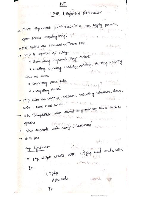 Wt Unit Php R B Tech Cse Computer Networks Iii Iv Year