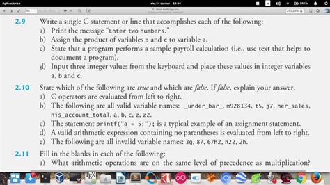 c how to program 6th edition deitel and deitel exercise 2 09 youtube